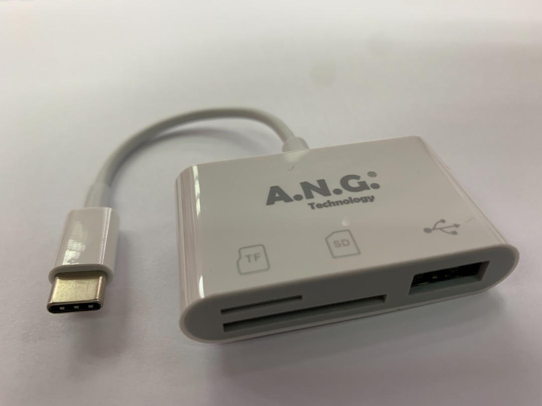 ANG Type-C Male to MicroSD TF+SD+USB3.0A Female Card Reader w/Hubs, 電腦 ...