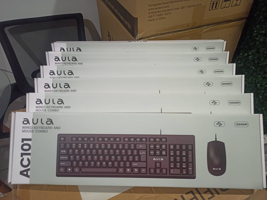 Aula AC101 Wired Keyboard and Mouse Combo Black, Computers & Tech ...