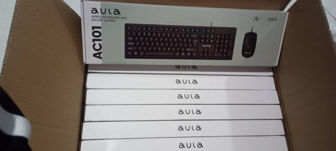 Aula AC101 Wired Keyboard and Mouse Combo Black, Computers & Tech, Parts & Accessories, Computer ...