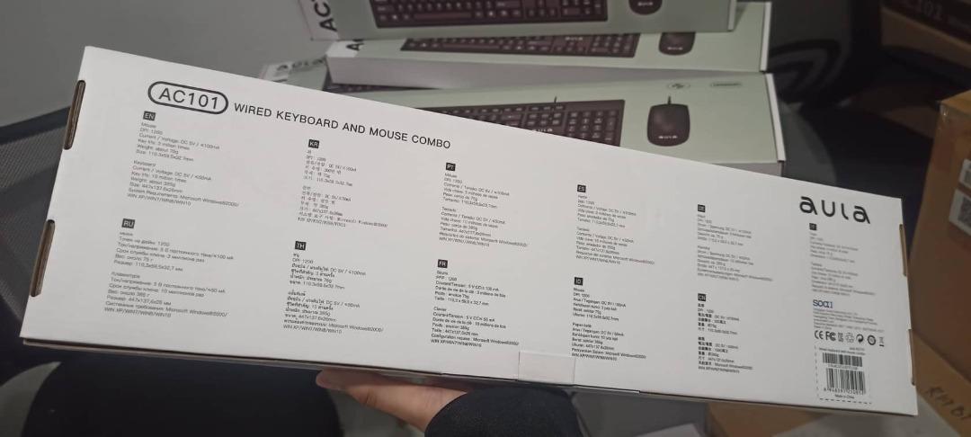 Aula AC101 Wired Keyboard and Mouse Combo Black, Computers & Tech, Parts & Accessories, Computer ...