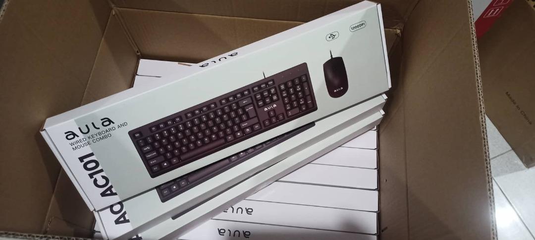 Aula AC101 Wired Keyboard and Mouse Combo Black, Computers & Tech ...
