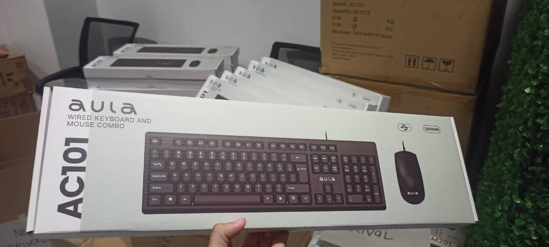 Aula AC101 Wired Keyboard and Mouse Combo Black, Computers & Tech ...