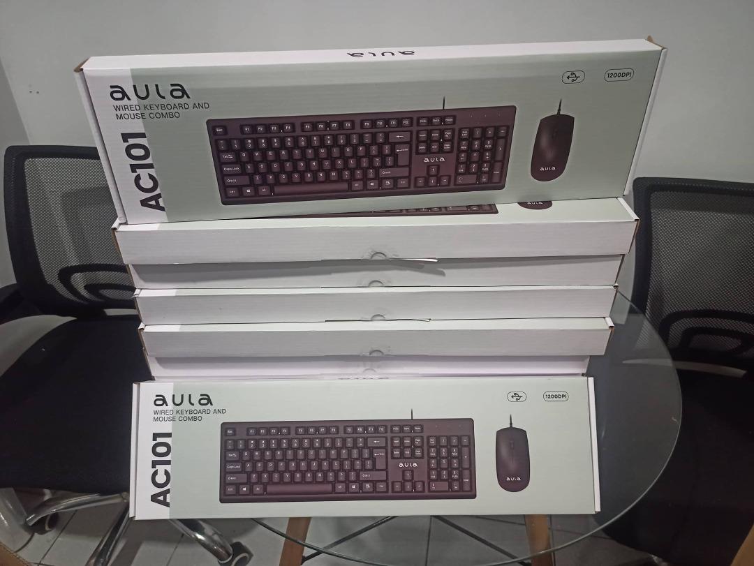 Aula AC101 Wired Keyboard and Mouse Combo Black, Computers & Tech, Parts & Accessories, Computer ...