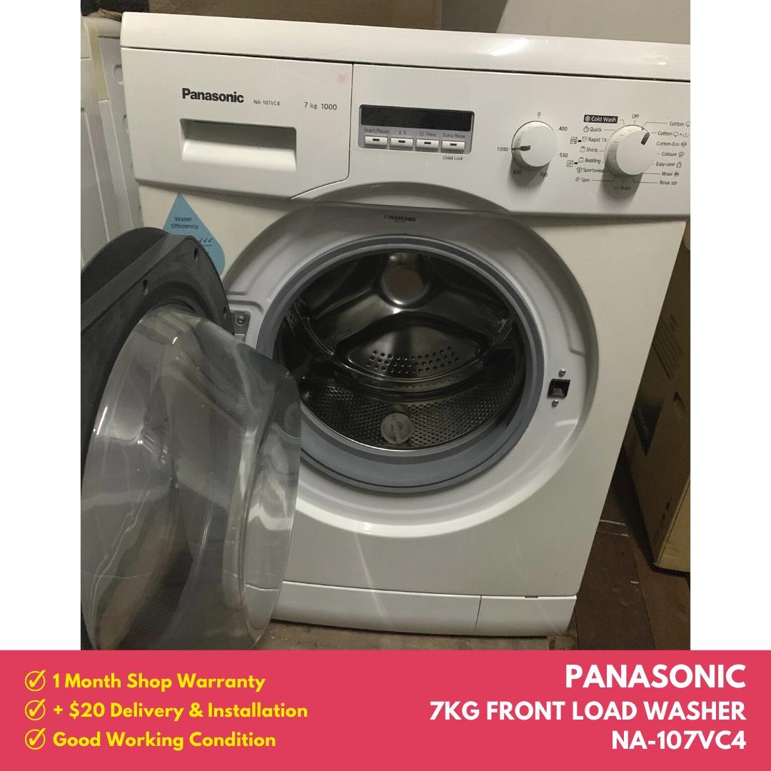 BUY NOW! PANASONIC 7kg Front Load Washer_NA-107VC4 (91703), TV & Home Appliances, Washing ...