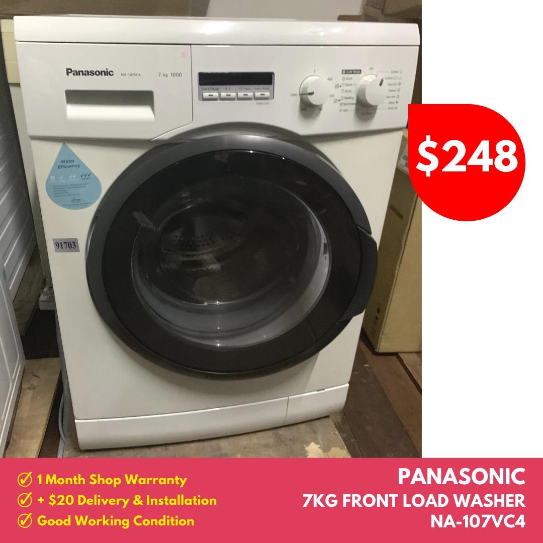 BUY NOW! PANASONIC 7kg Front Load Washer_NA-107VC4 (91703), TV & Home Appliances, Washing ...