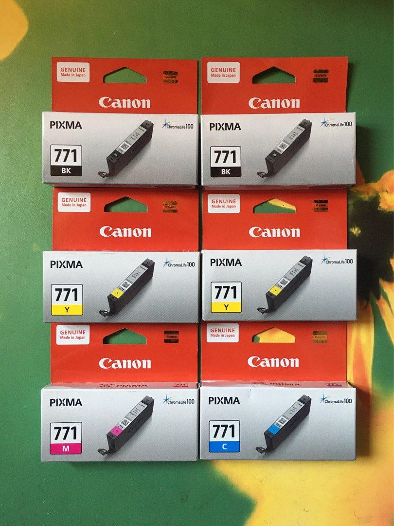 Canon PIXMA CLI-771XL BK+C+M+Y 佳能墨盒 4色共6盒, 電腦＆科技, 打印機及影印機 - Carousell
