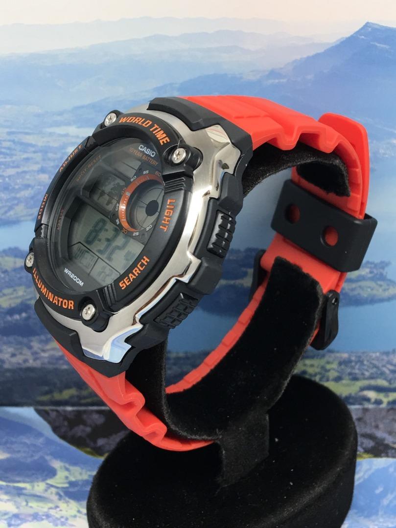 卡西歐CASIO AE-2100W 世界時區數位錶 橡膠錶帶, 他的時尚, 手錶及配件, 手錶在旋轉拍賣