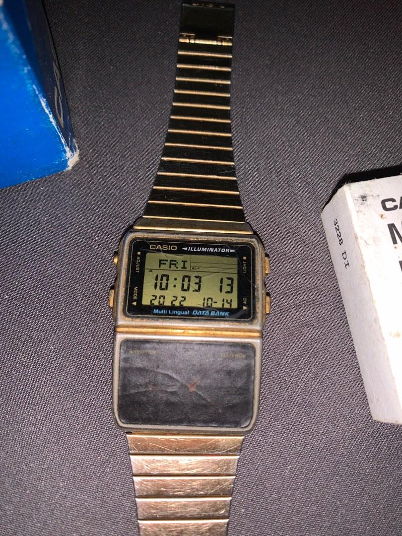 Casio DATA BANK Calculator Watch (GOLD), Men's Fashion, Watches ...