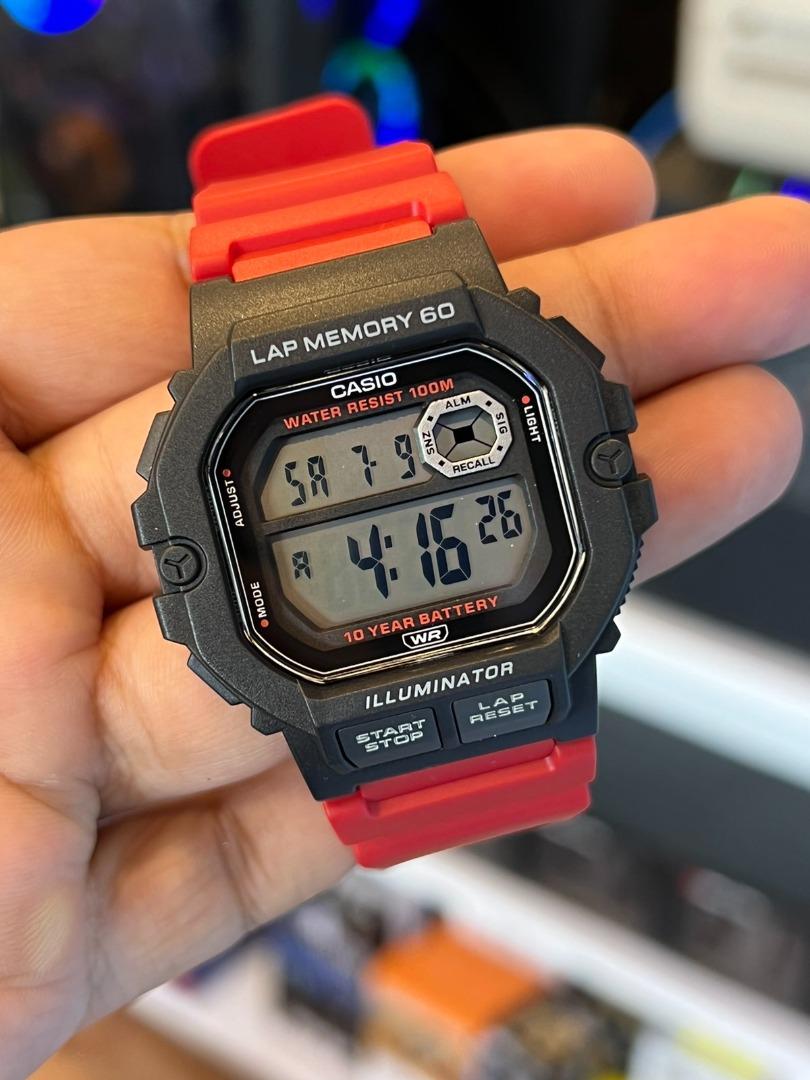 CASIO Lap Memory Digital Resin Band Men's Watch WS-1400H-4A, Men's Fashion, Watches ...