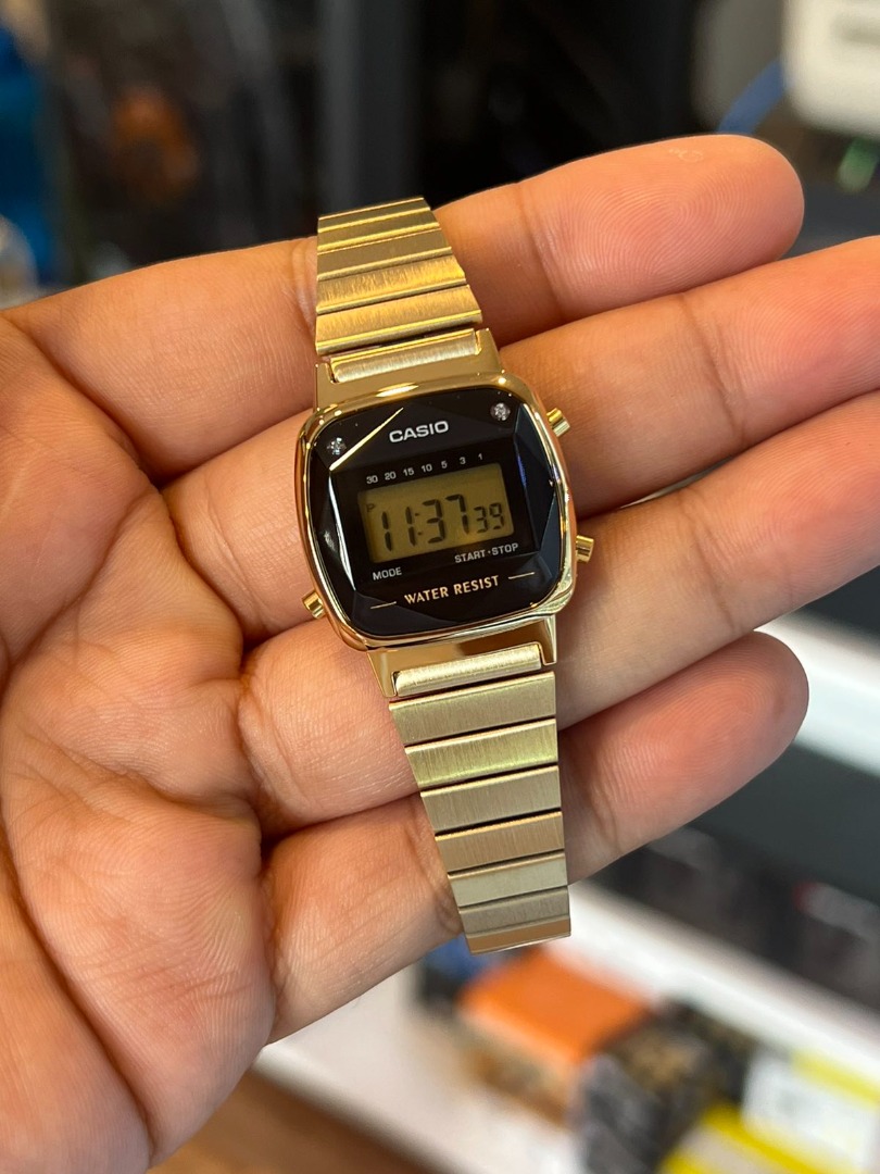 CASIO Natural Diamond Digital Stainless Steel Ladies Watch LA670WGAD-1 ...