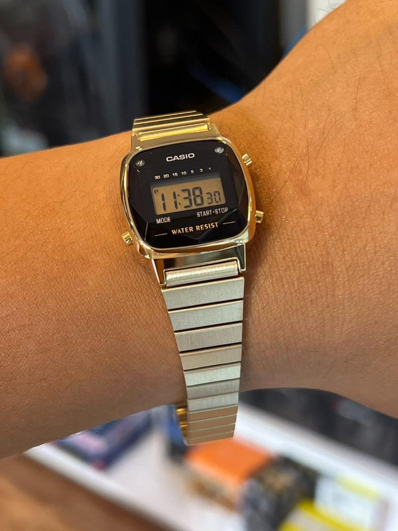 CASIO Natural Diamond Digital Stainless Steel Ladies Watch LA670WGAD-1 ...