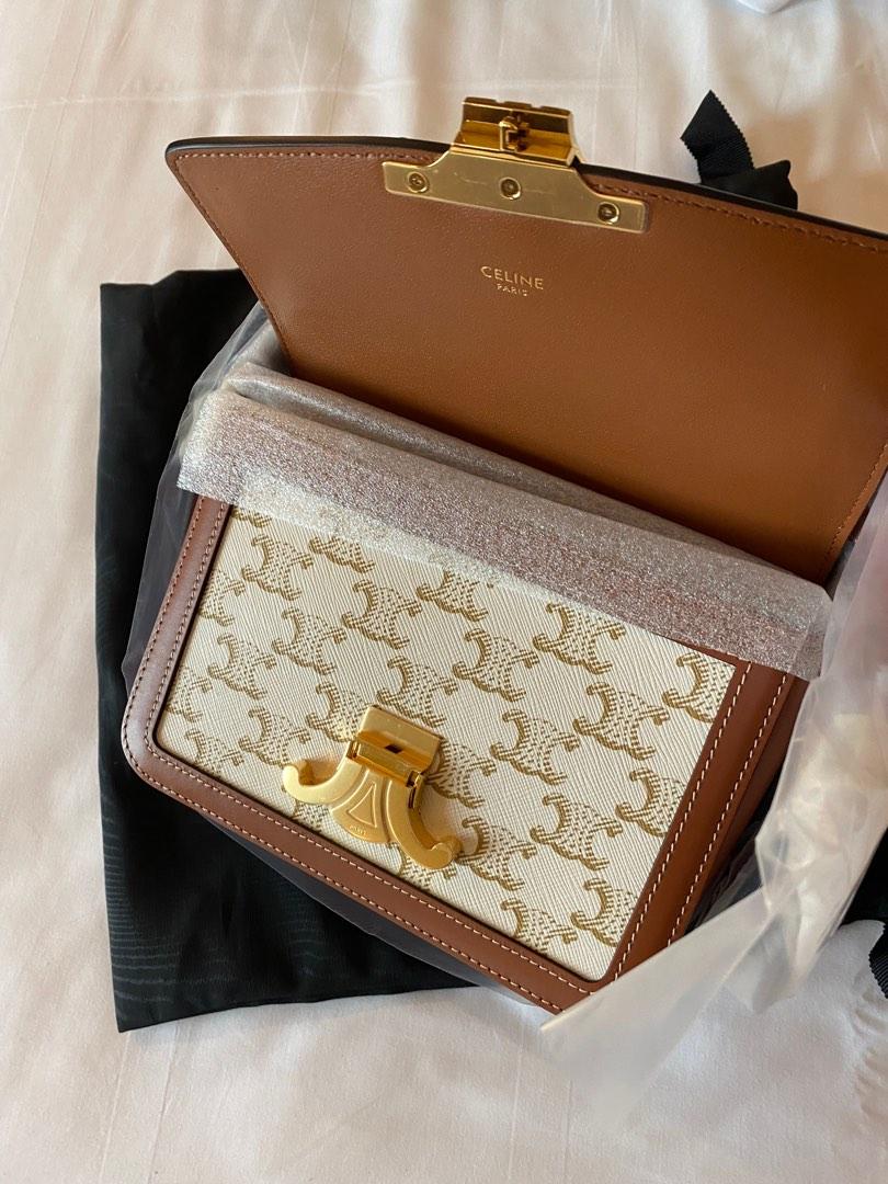 全新！現貨！Celine 凱旋包 白老花, 名牌精品, 精品包與皮夾在旋轉拍賣