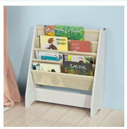 Children Kids Bookcase Book Shelf Sling Storage Rack Organizer Display ...
