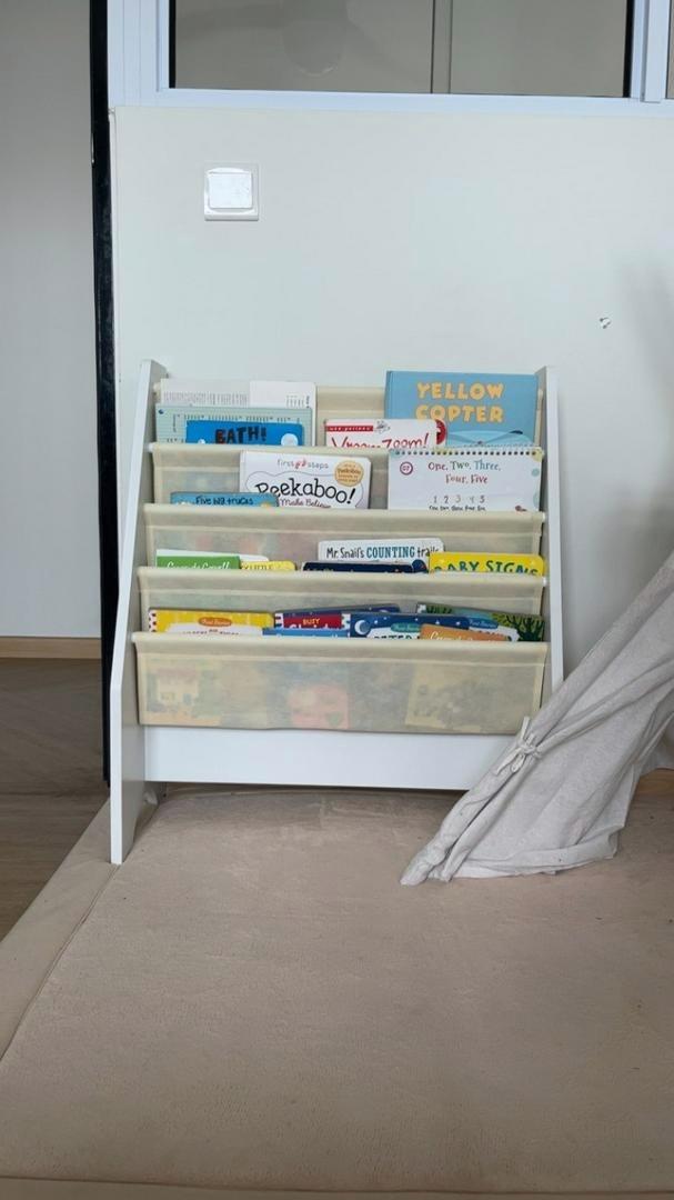 Children Kids Bookcase Book Shelf Sling Storage Rack Organizer Display ...
