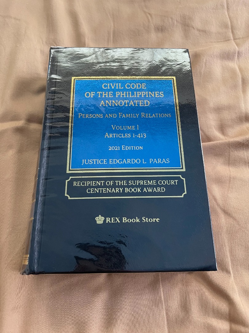 Civil Code of the Philippines Annotated Volume I (2021 Edition) by ...