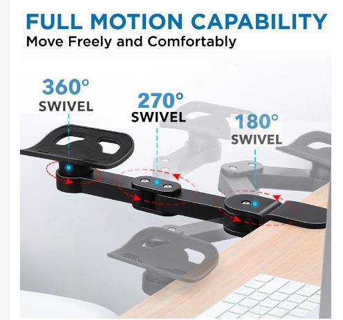 Clamp on Adjustable Arm Rest for Desk | Ergonomic Computer Desk Arm ...