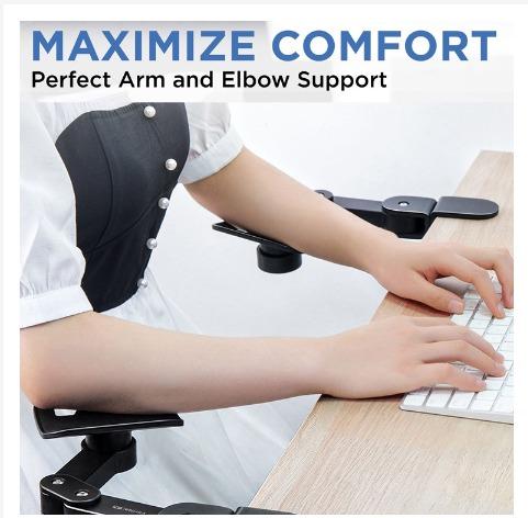 Clamp on Adjustable Arm Rest for Desk | Ergonomic Computer Desk Arm ...