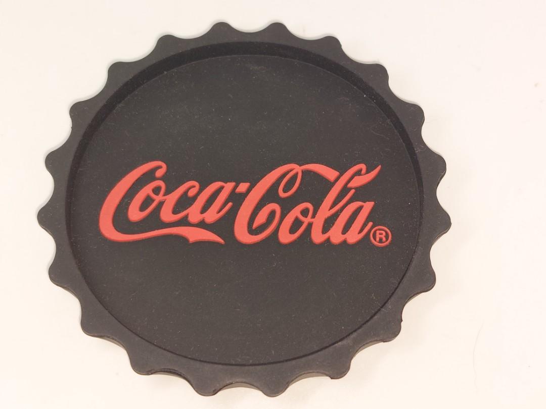 Coca Cola Coke Collectible Rubber Black Coaster Crown Design Collection ...