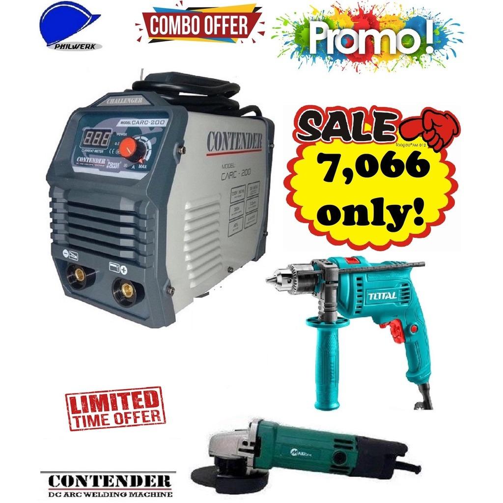 Contender DC ARC Welding Machine 200A w/ MAILTANK Angle Grinder 900W ...