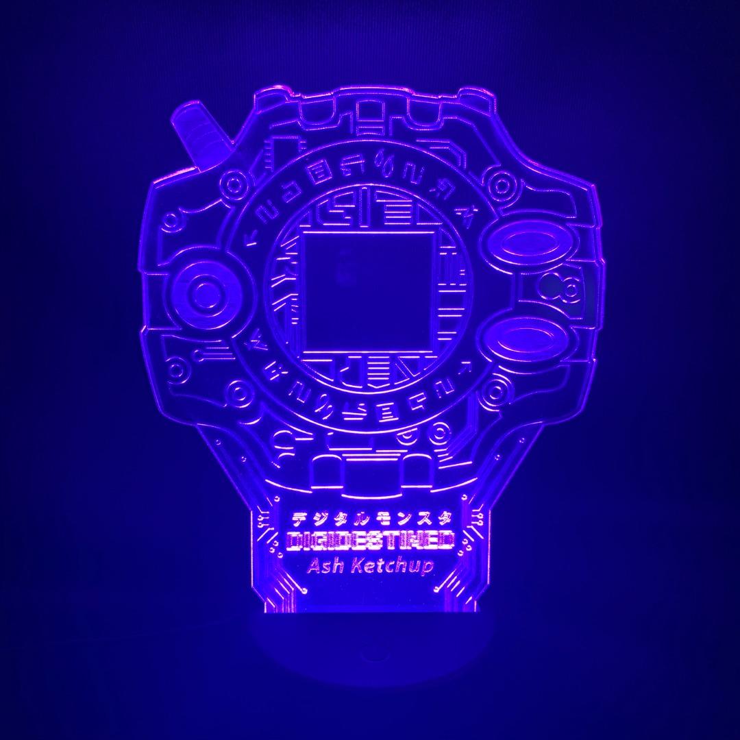 DigiMon Digivice LED Bed Light with RGB Remote Acrylic Laser Engrave ...