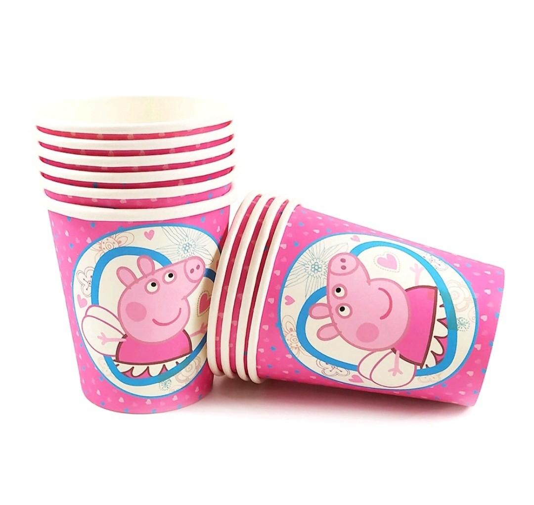 Disposable cartoon cups hello kitty peppa pj mask mickey mousE minnie ...