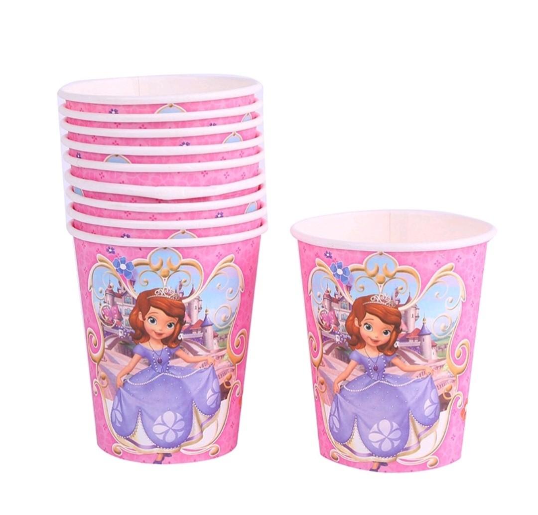 Disposable cartoon cups hello kitty peppa pj mask mickey mousE minnie ...
