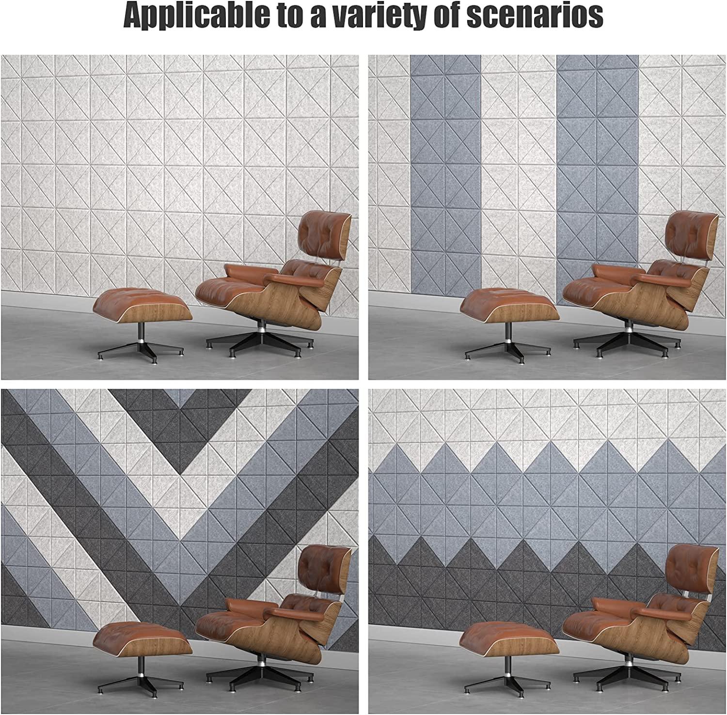 [FIBER] Sonicism 12 Pack X-Lined Acoustic Panels with Self-Adhesive, 12 ...