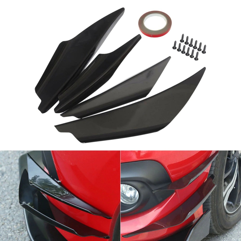 Front Bumper Side Canards Splitter Fins Gloss Black Colour Quantity 4 ...