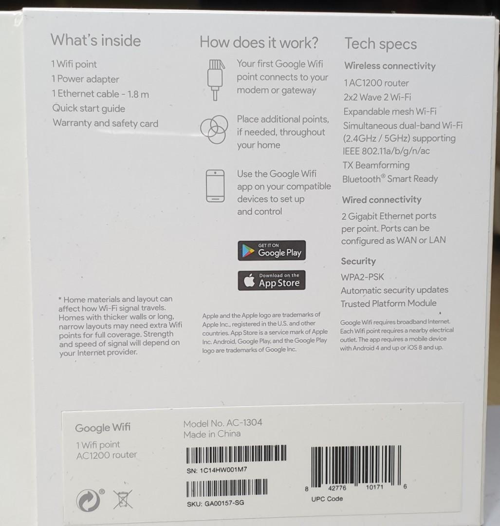 Google Wifi Mesh Router, Computers & Tech, Parts & Accessories ...