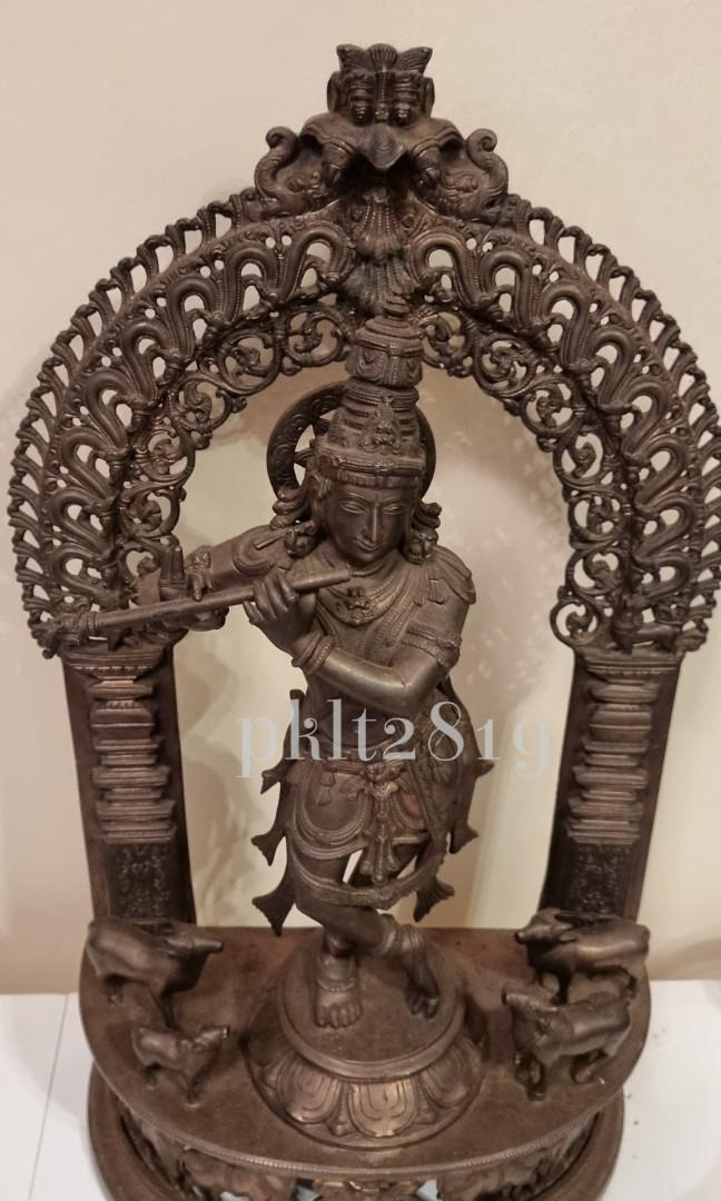 Heavy big Lord Krishna Bronze Statue 50cm Tall, Furniture & Home Living ...