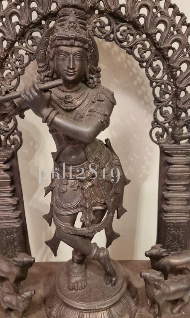 Heavy big Lord Krishna Bronze Statue 50cm Tall, Furniture & Home Living ...
