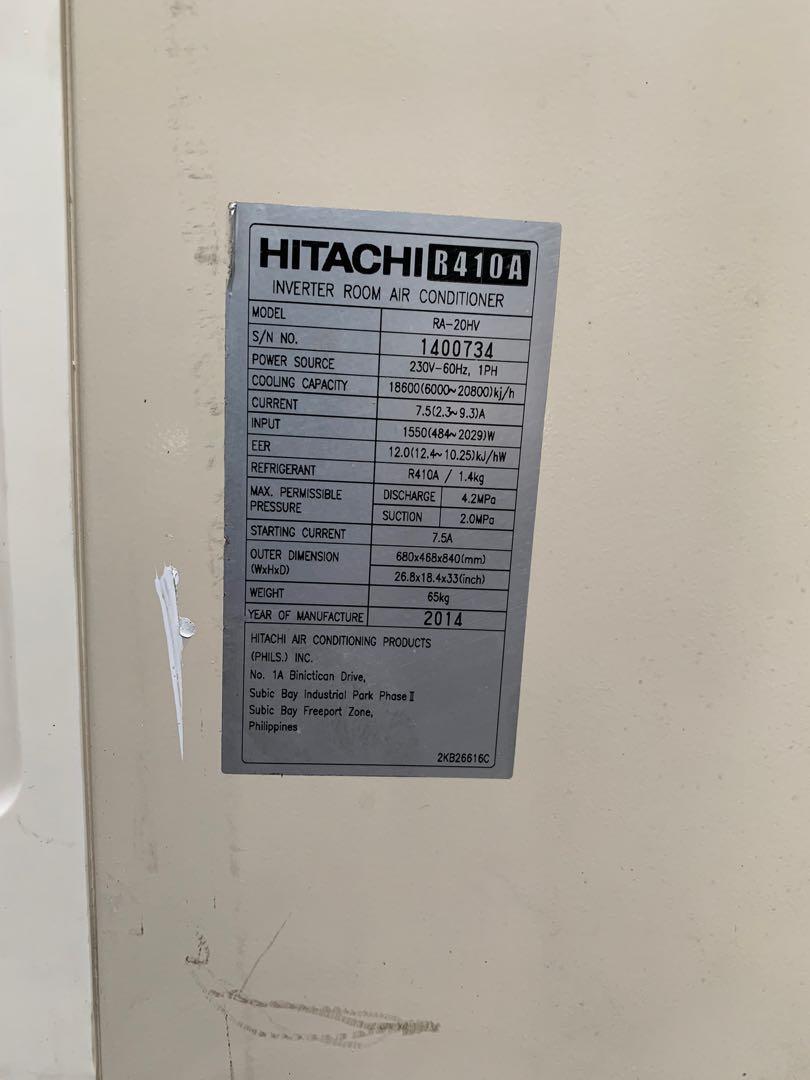 Hitachi 2HP Inverter Window Type AC, TV & Home Appliances, Air ...