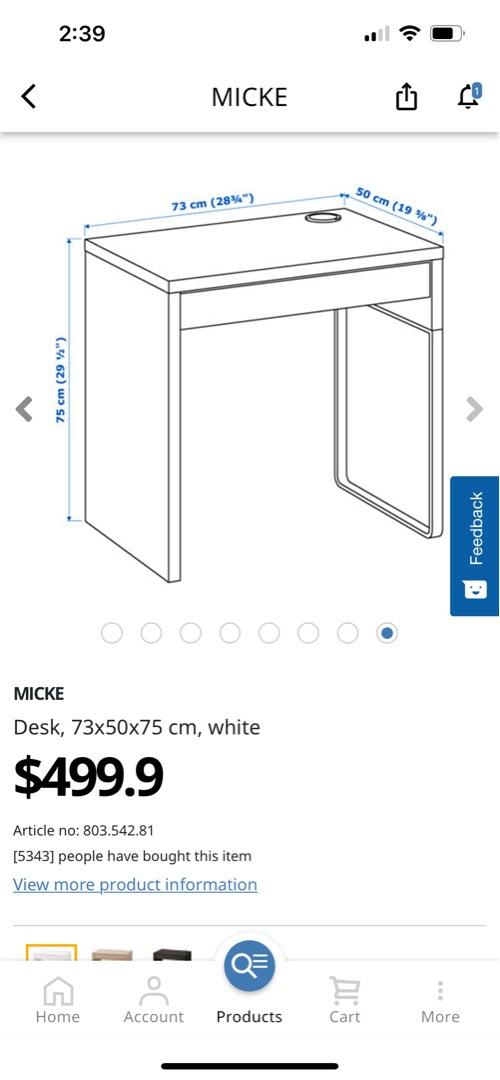 Ikea Desk Micke, 傢俬＆家居, 傢俬, 桌子 - Carousell