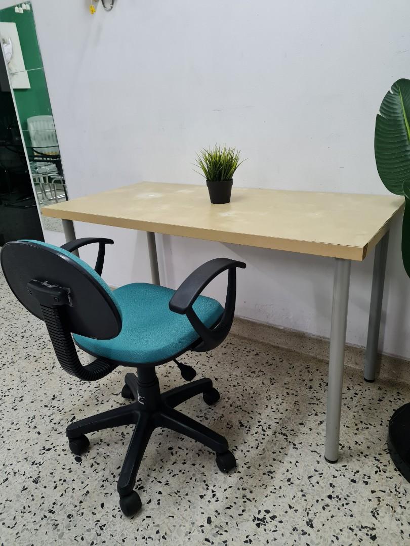Ikea limmon Study table with 1 comfy office chair, Furniture & Home ...