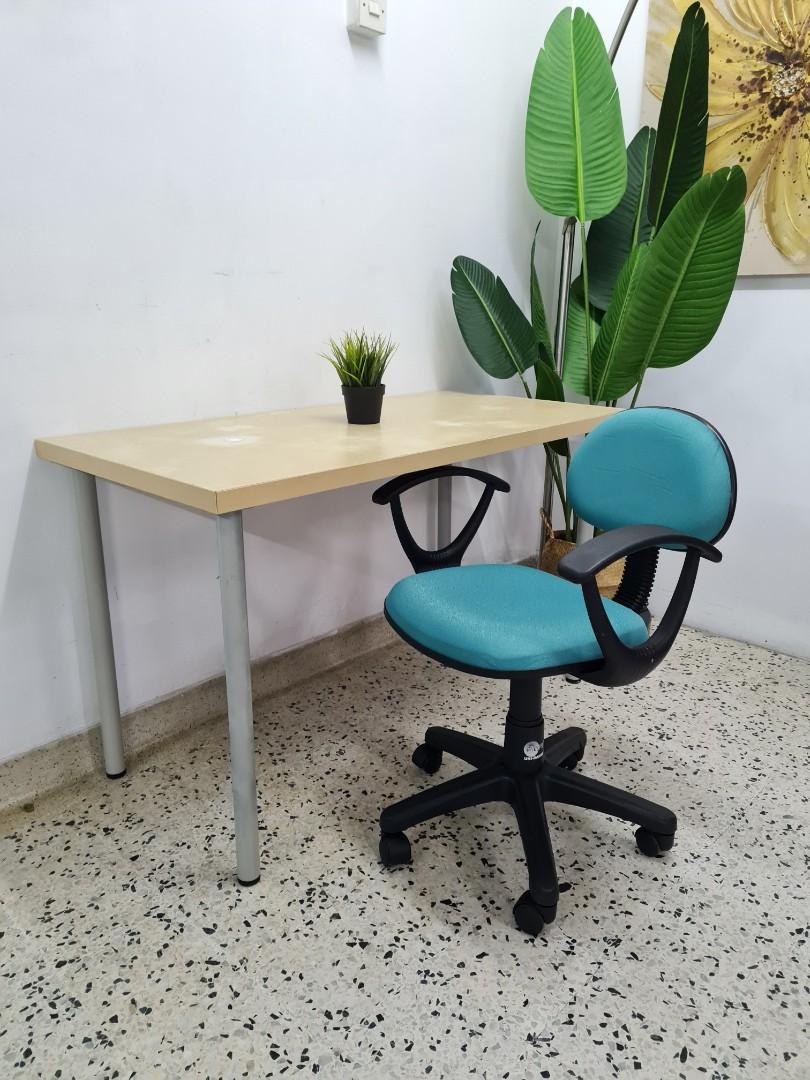 Ikea limmon Study table with 1 comfy office chair, Furniture & Home ...