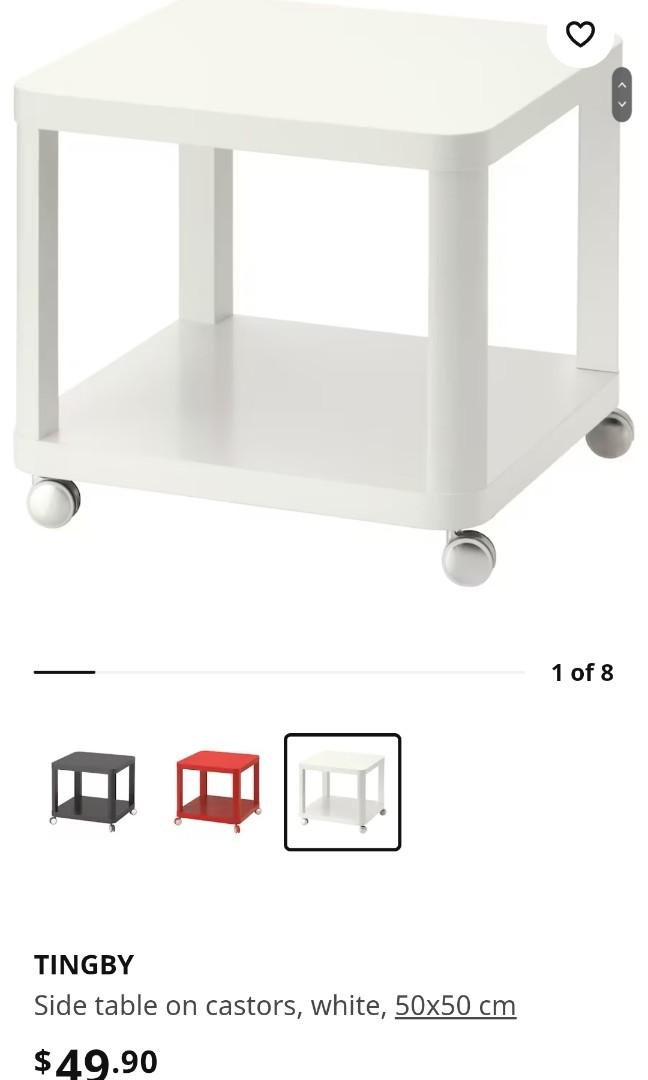 IKEA Tingby side table with wheels, Furniture & Home Living, Furniture ...
