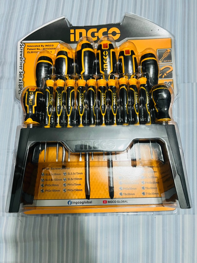 INGCO Tools Kit 18 Pcs Screwdrivers Set, Hobbies & Toys, Stationery ...