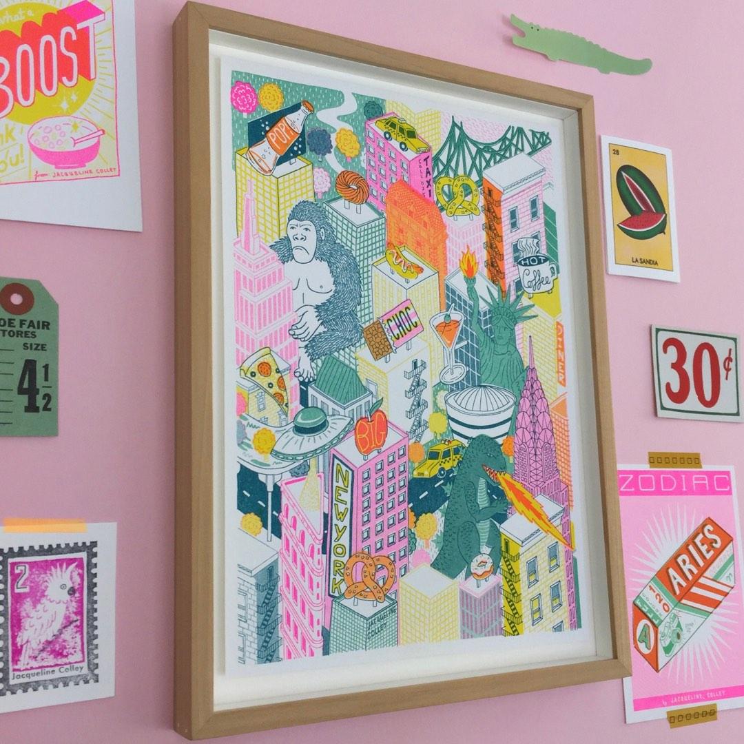 Jacqueline Colley Risograph : New York City (A4), Hobbies & Toys ...