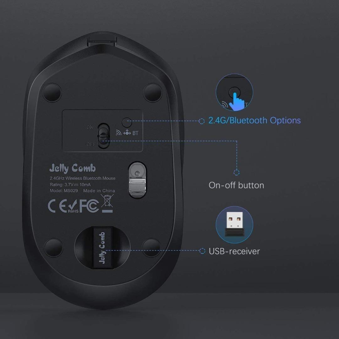 Jelly Comb 2.4G+Bluetooth Rechargeable Wireless Mouse, Computers & Tech ...