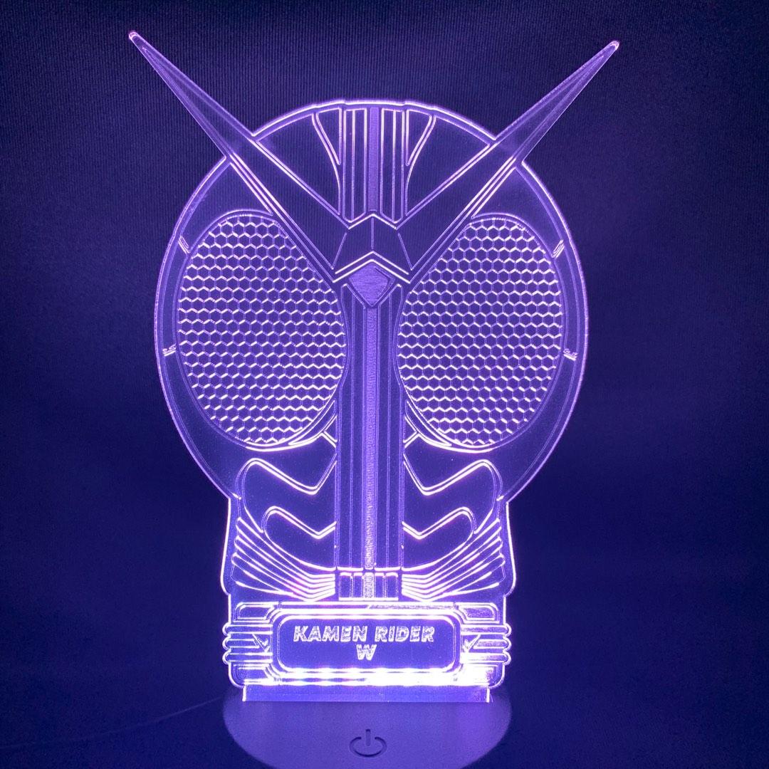Kamen Rider W LED Bed Light with RGB Remote Acrylic Laser Engrave ...
