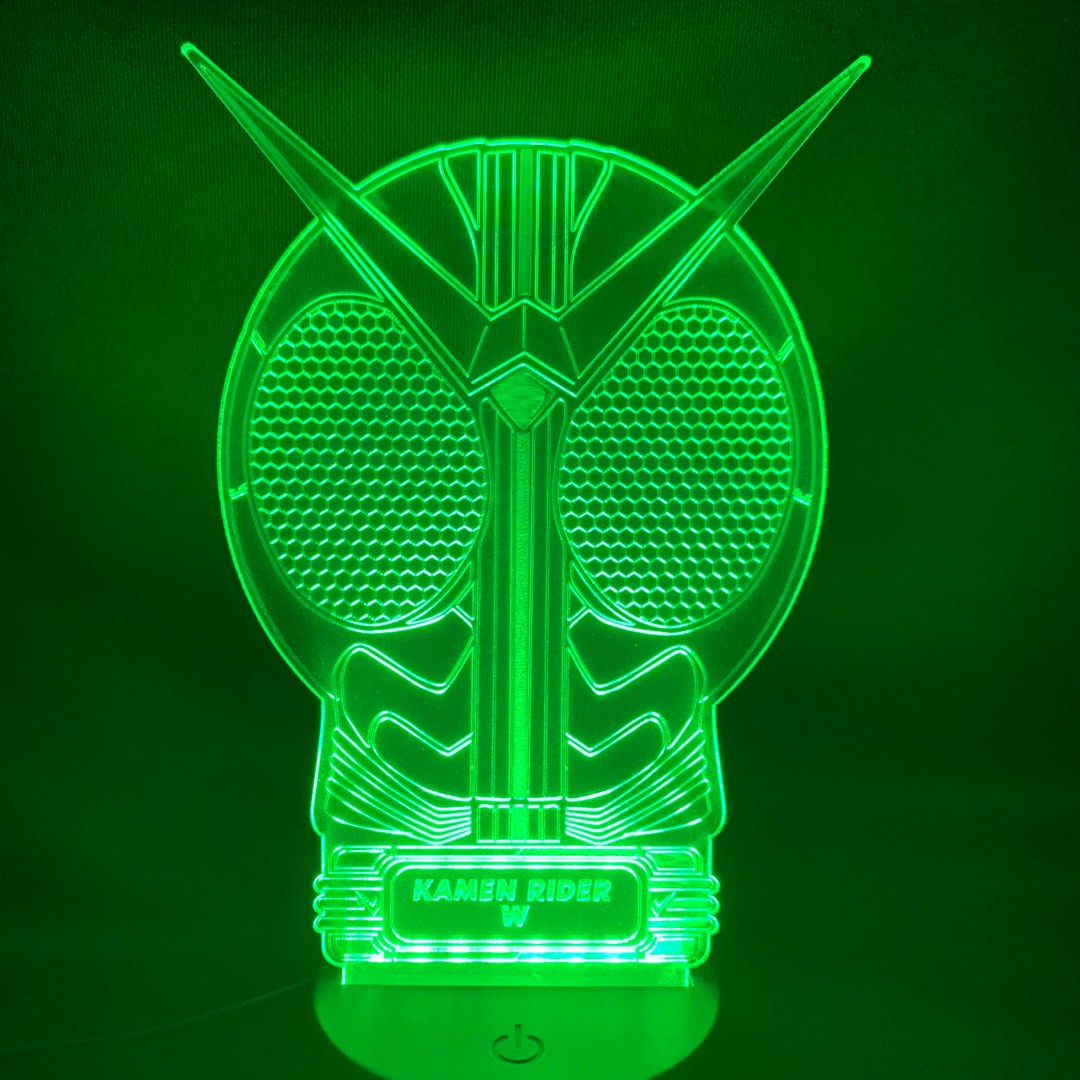 Kamen Rider W LED Bed Light with RGB Remote Acrylic Laser Engrave ...