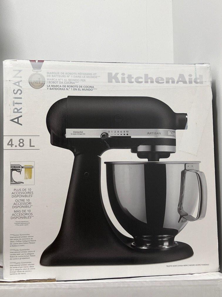 KitchenAid Artisan Tilt Head Stand Mixer, 4.8L, Cast Iron Black, TV ...