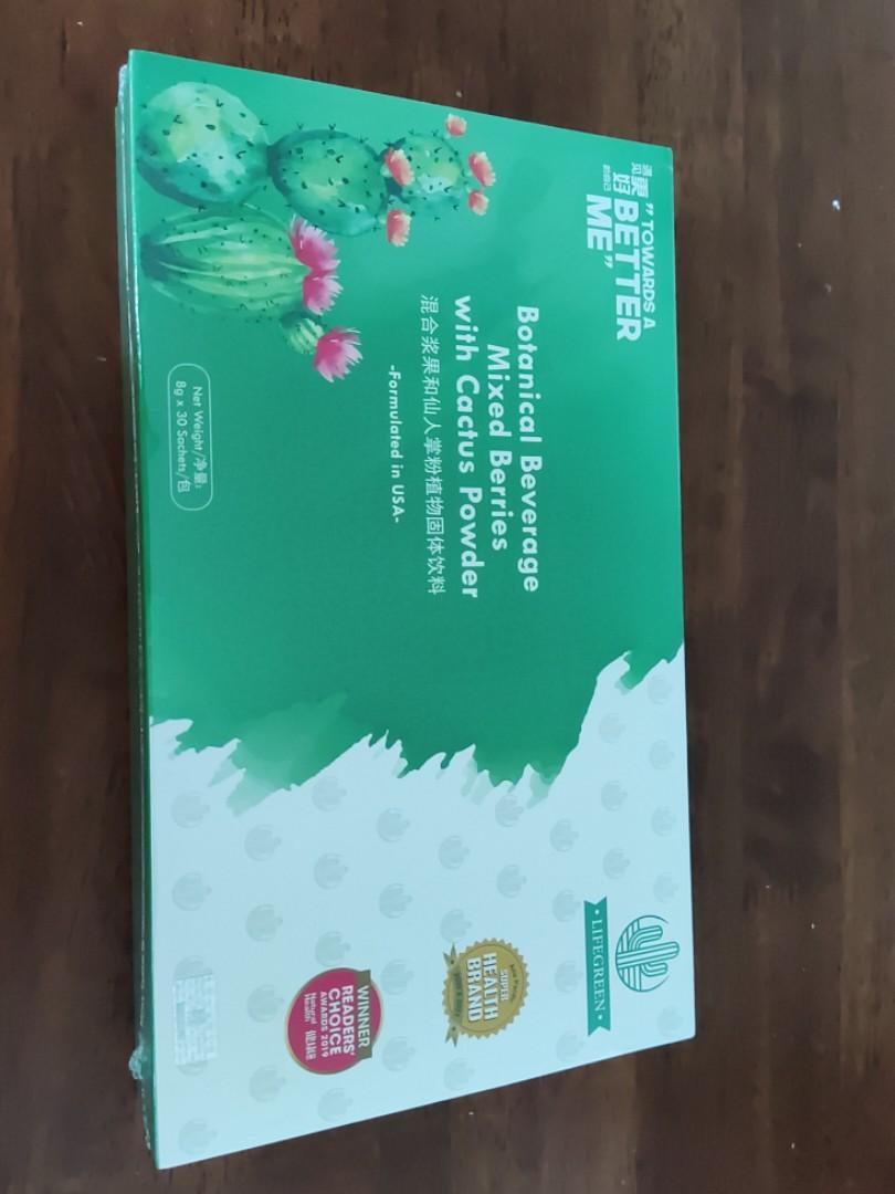 Life Green Botanical Beverage Mixed Berries with Cactus Powder, Health ...