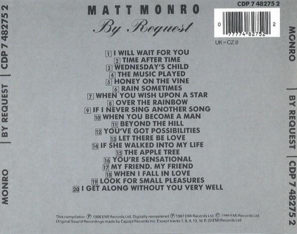 Matt Monro BY REQUEST CDR, Hobbies & Toys, Music & Media, CDs & DVDs on ...