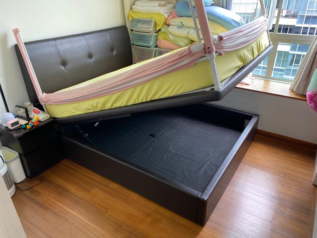 Max Coil Queen size mattress plus original bed frame with storage ...