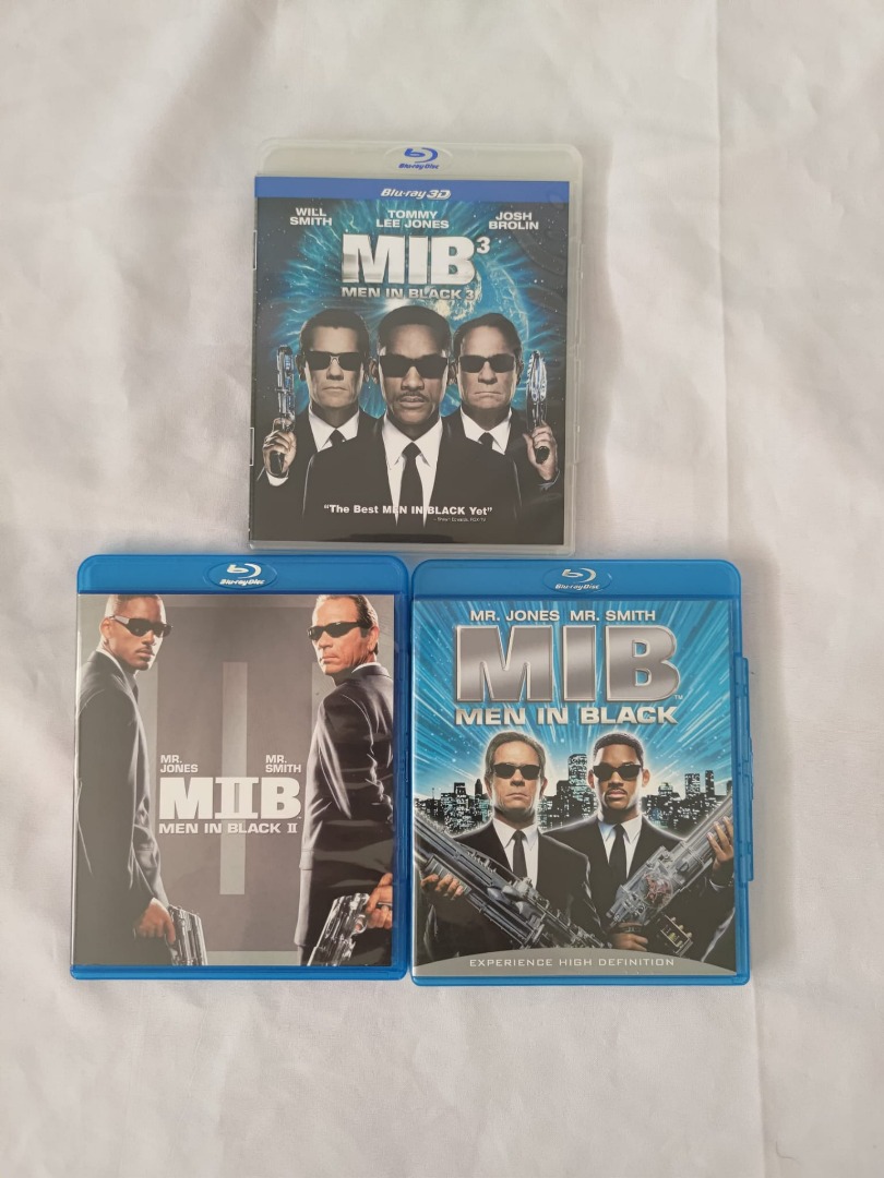 Men In Black 1, 2 & 3 Blu Ray movie, Hobbies & Toys, Music & Media, CDs ...