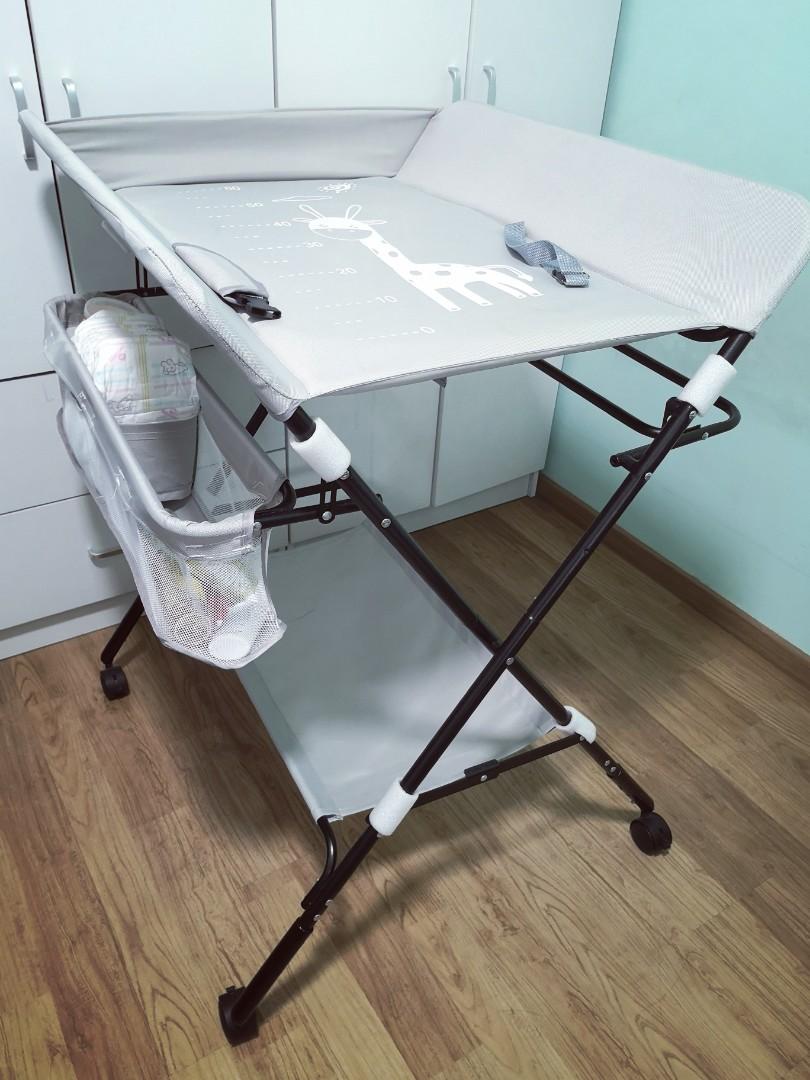 Multipurpose & Adjustable Height Folding Diaper Changing Table with ...