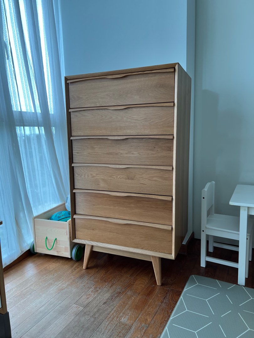 namu solid oak chest of drawers, Furniture & Home Living, Furniture, Shelves, Cabinets & Racks ...