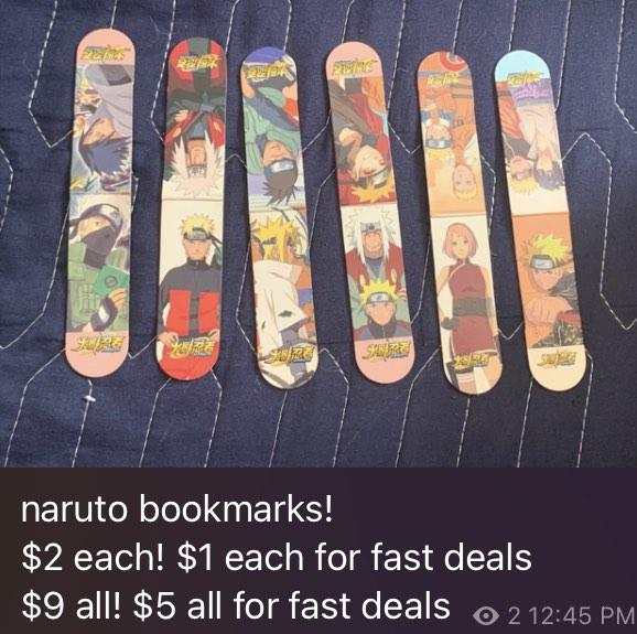 naruto bookmarks, Hobbies & Toys, Memorabilia & Collectibles, Fan ...