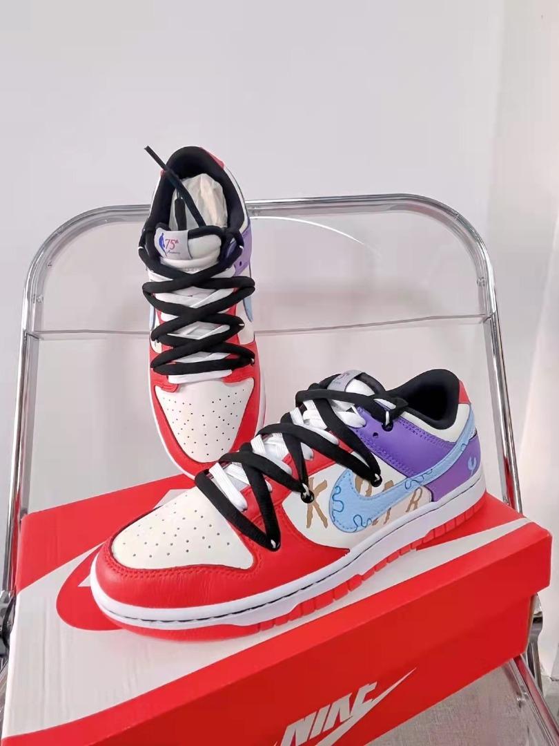 NBA x Nike Dunk Low EMB Chicago Cartoon elements animation wind color ...